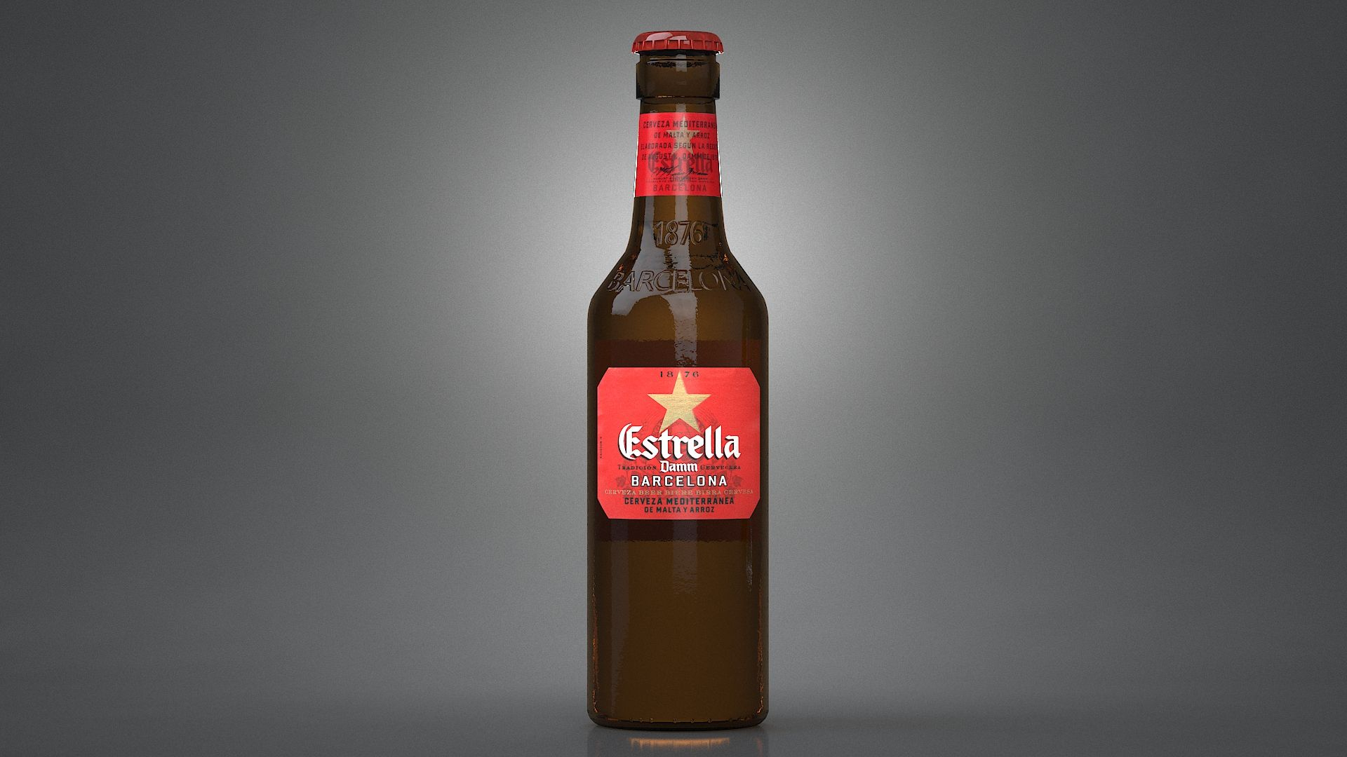 Estrella Damm Beer Glass 3d Model