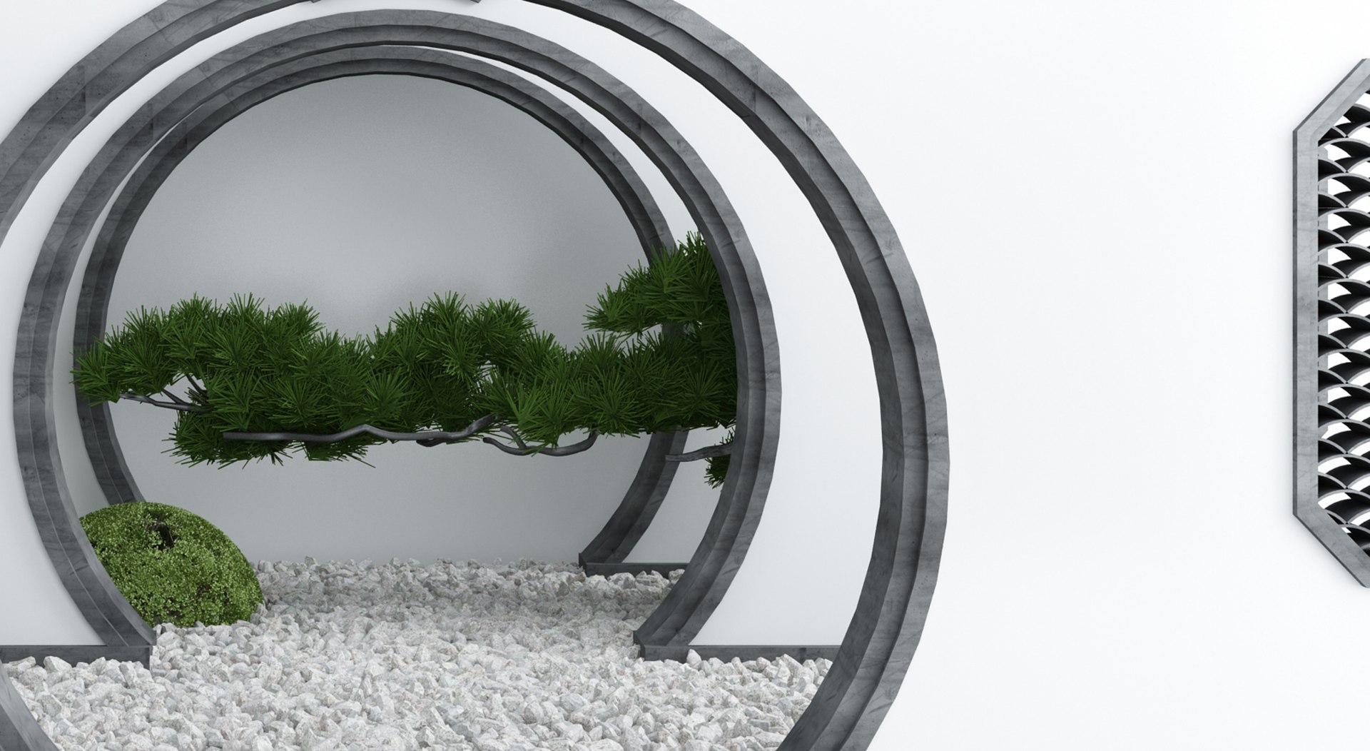 3D New Chinese style moon gate arch model - TurboSquid 2057578