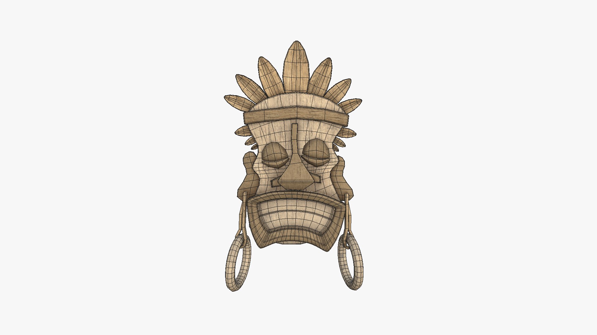3D Tribal Mask J08 Full Wood - Costume Character Design - TurboSquid ...