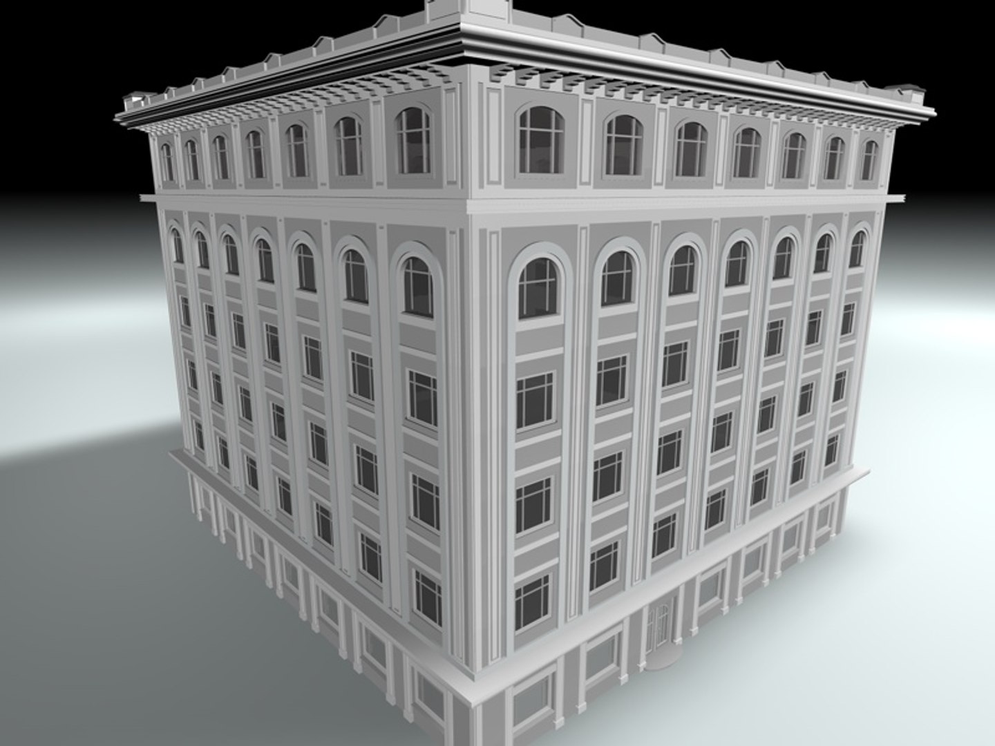 3d Old Office Building Loby