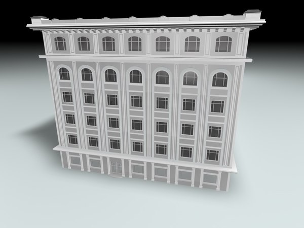 3d old office building loby