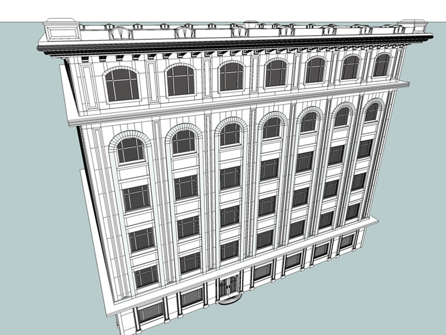 3d Old Office Building Loby