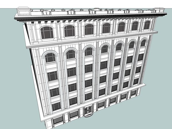 3d old office building loby