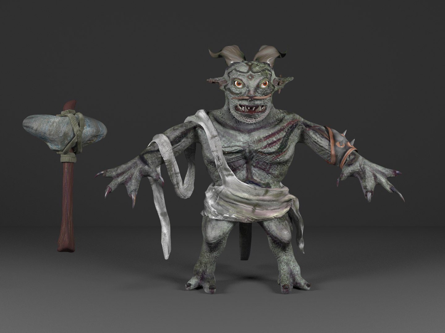 3d Fantasy Troll Weapon