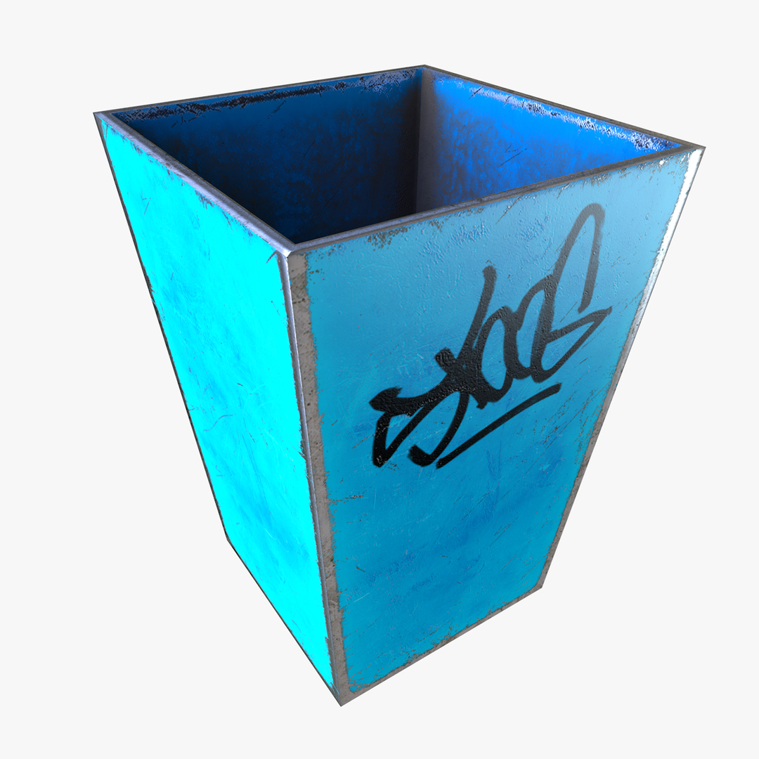 simple trash 3d model