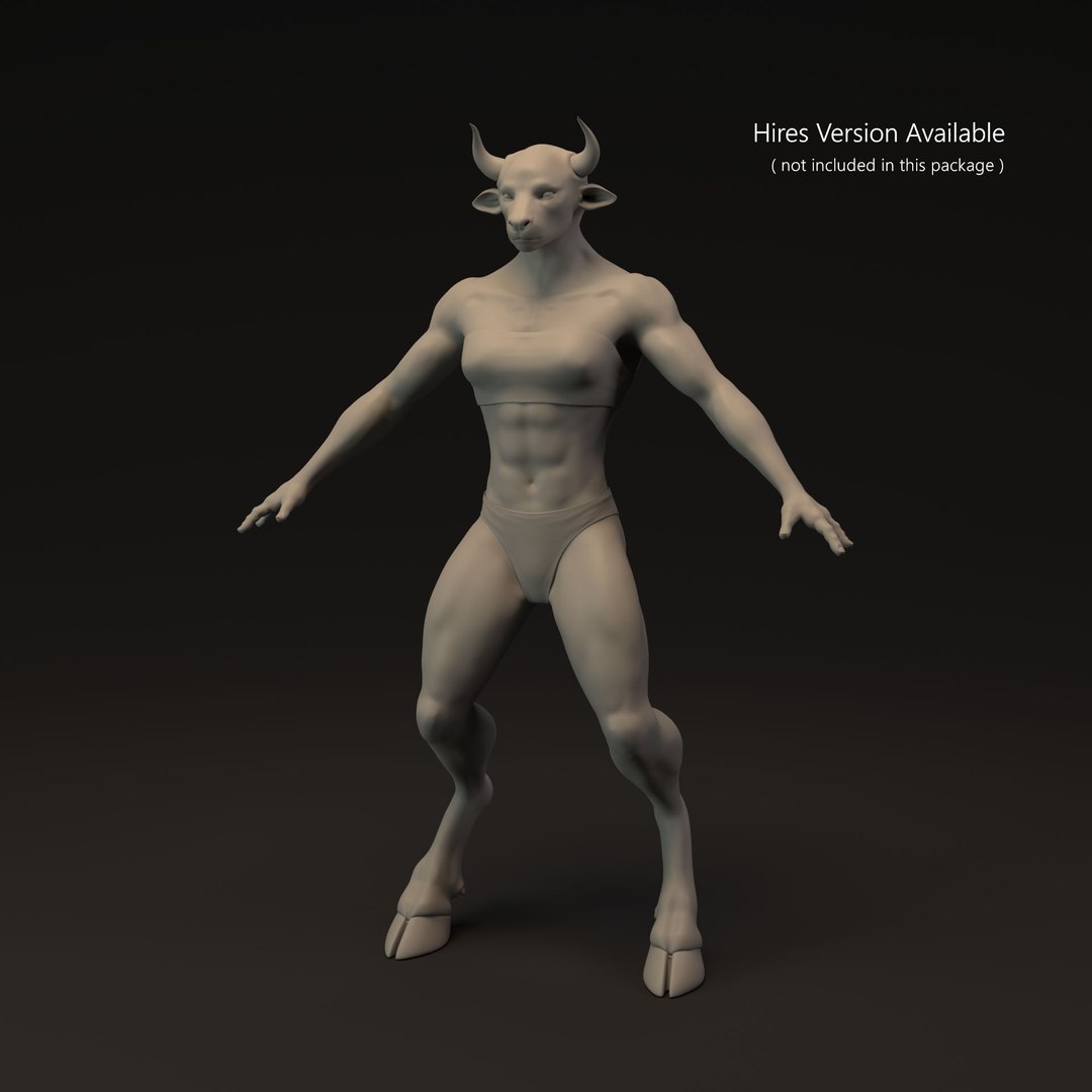 Free 3D Model Minotaur Female Lo Poly Base Mesh - TurboSquid 2396952