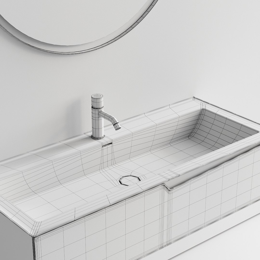 Fiora Frame Vanity Unit Set 1 Model - TurboSquid 1757014