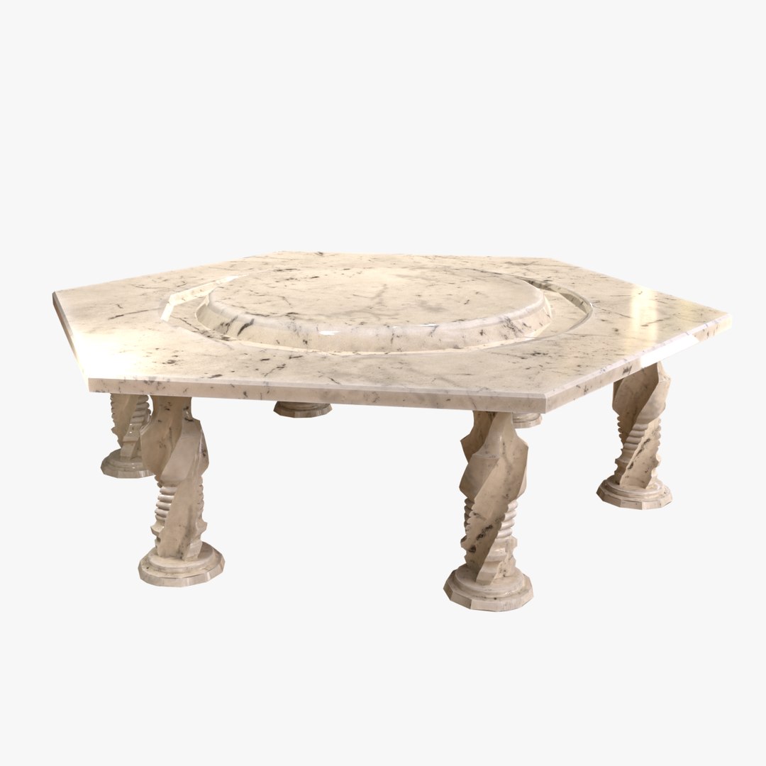 3D Light marble table - TurboSquid 2074286