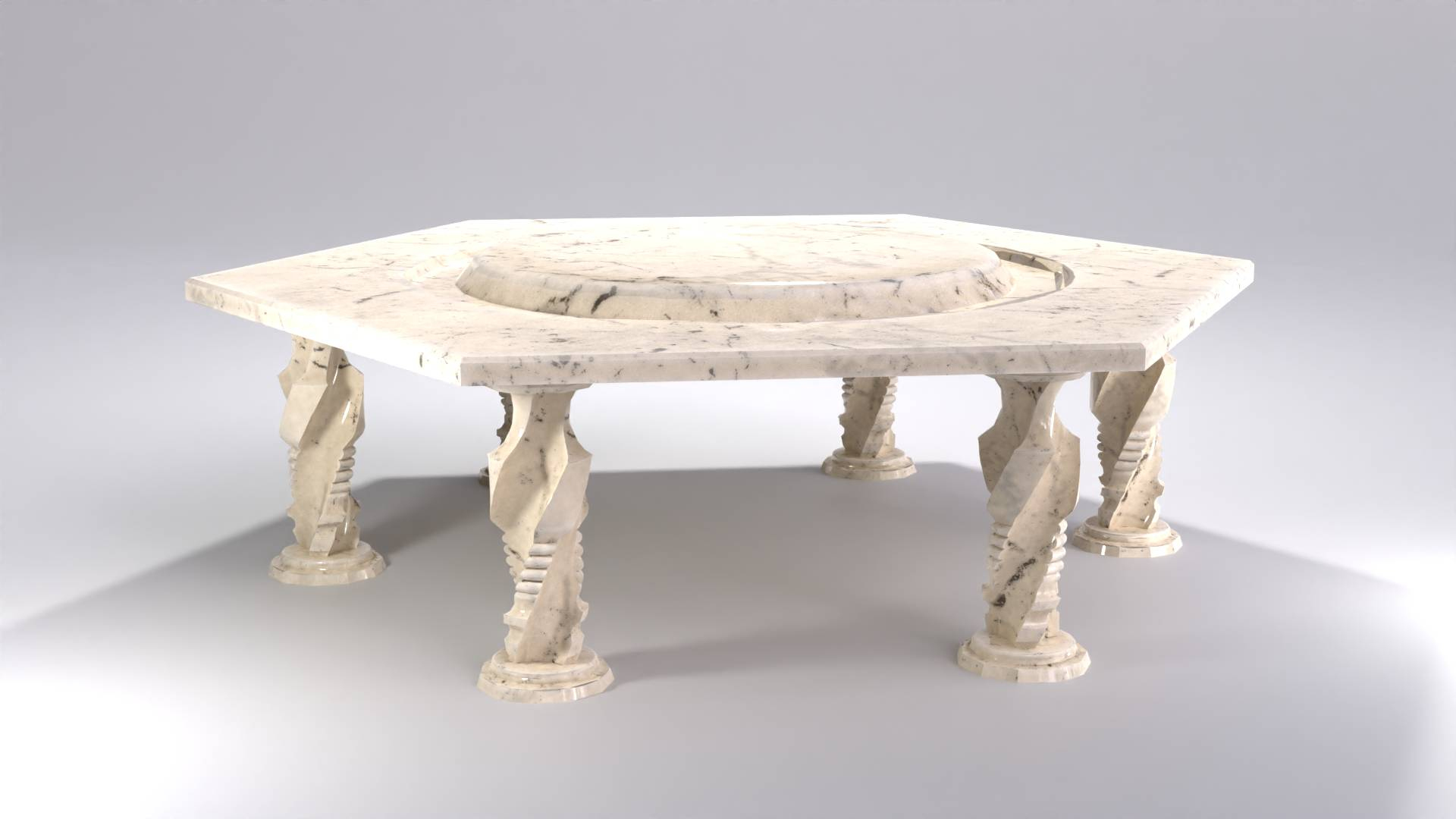 3D Light marble table - TurboSquid 2074286