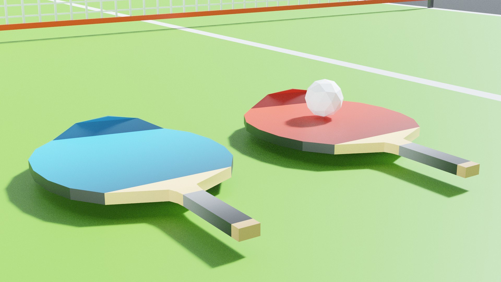 3D Model Lowpoly Tabletennis Table Bat - TurboSquid 1753335
