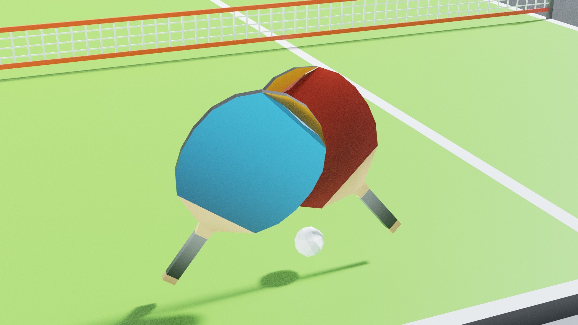 3D Model Lowpoly Tabletennis Table Bat - TurboSquid 1753335