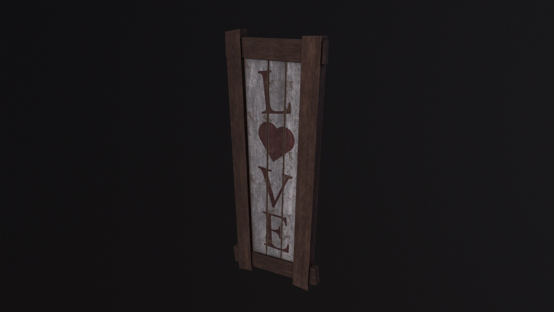 3D Wooden Love Sign - TurboSquid 2161997