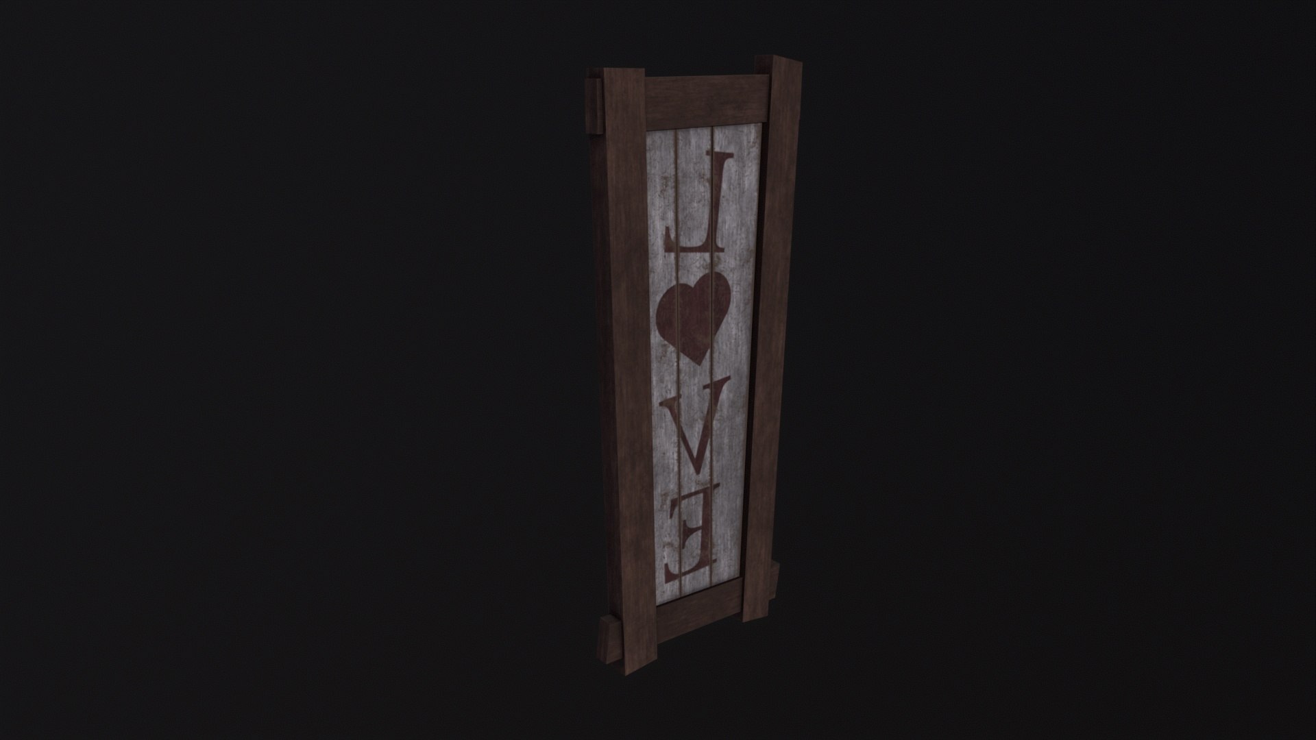 3D Wooden Love Sign - TurboSquid 2161997