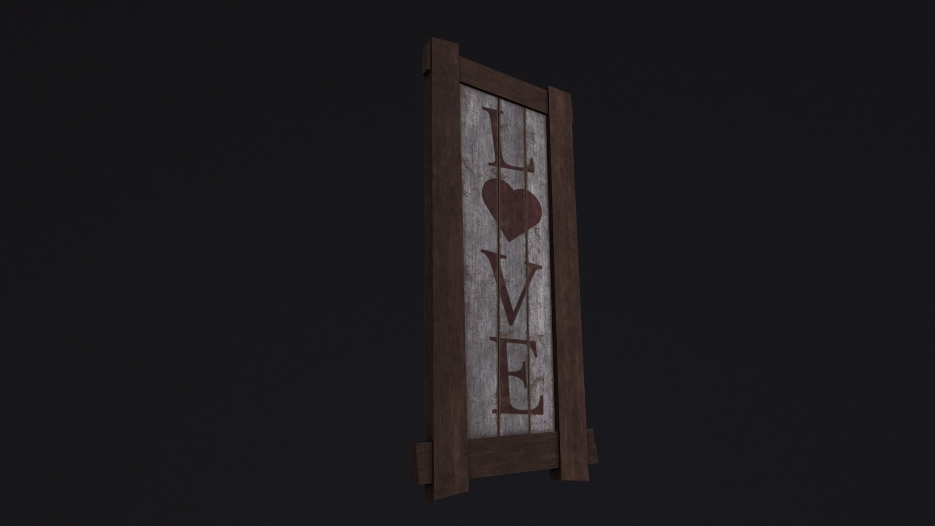 3D Wooden Love Sign - TurboSquid 2161997