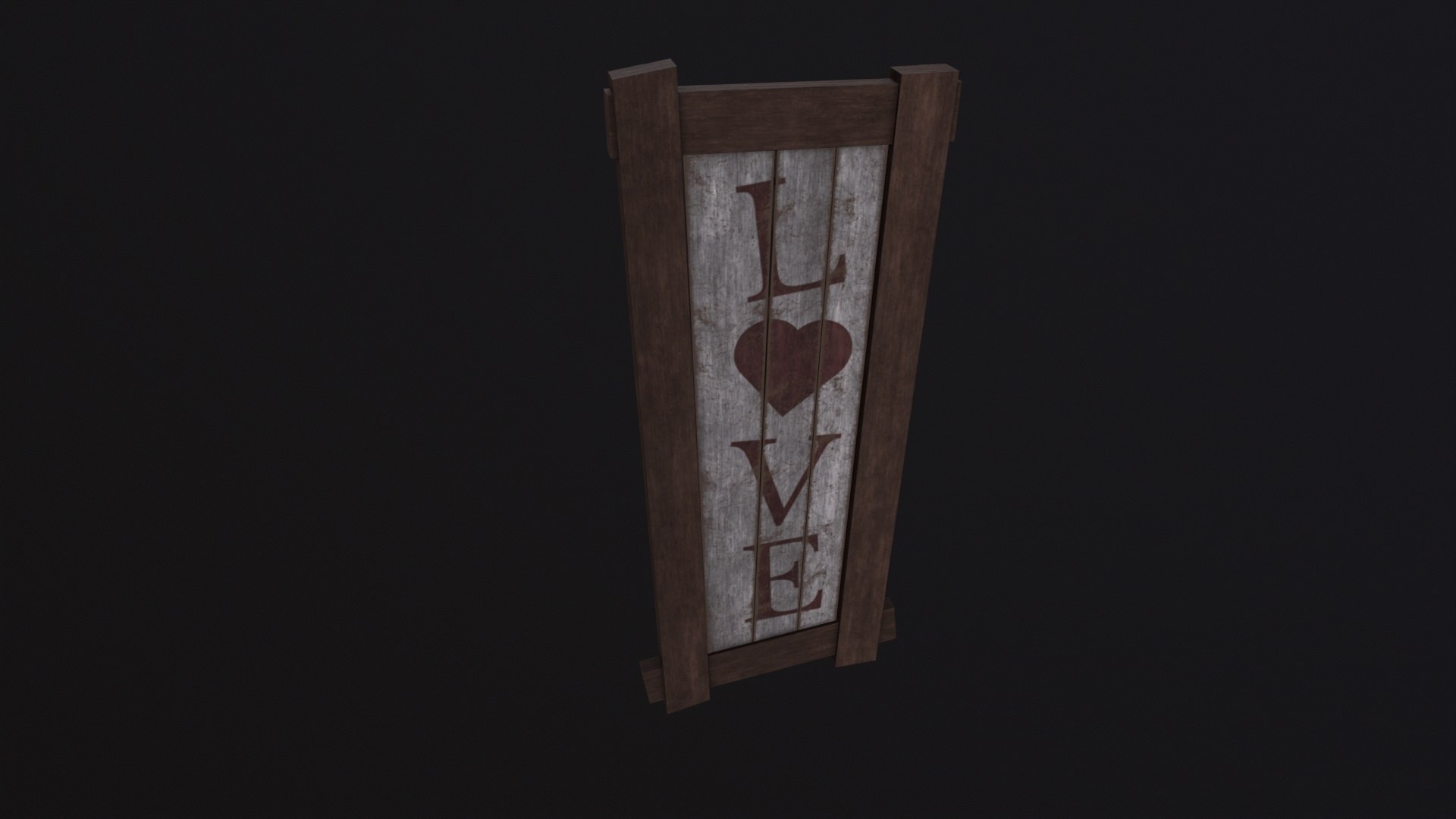 3D Wooden Love Sign - TurboSquid 2161997