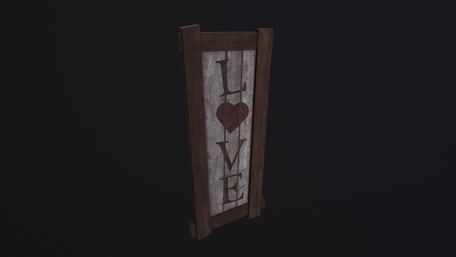 3D Wooden Love Sign - TurboSquid 2161997