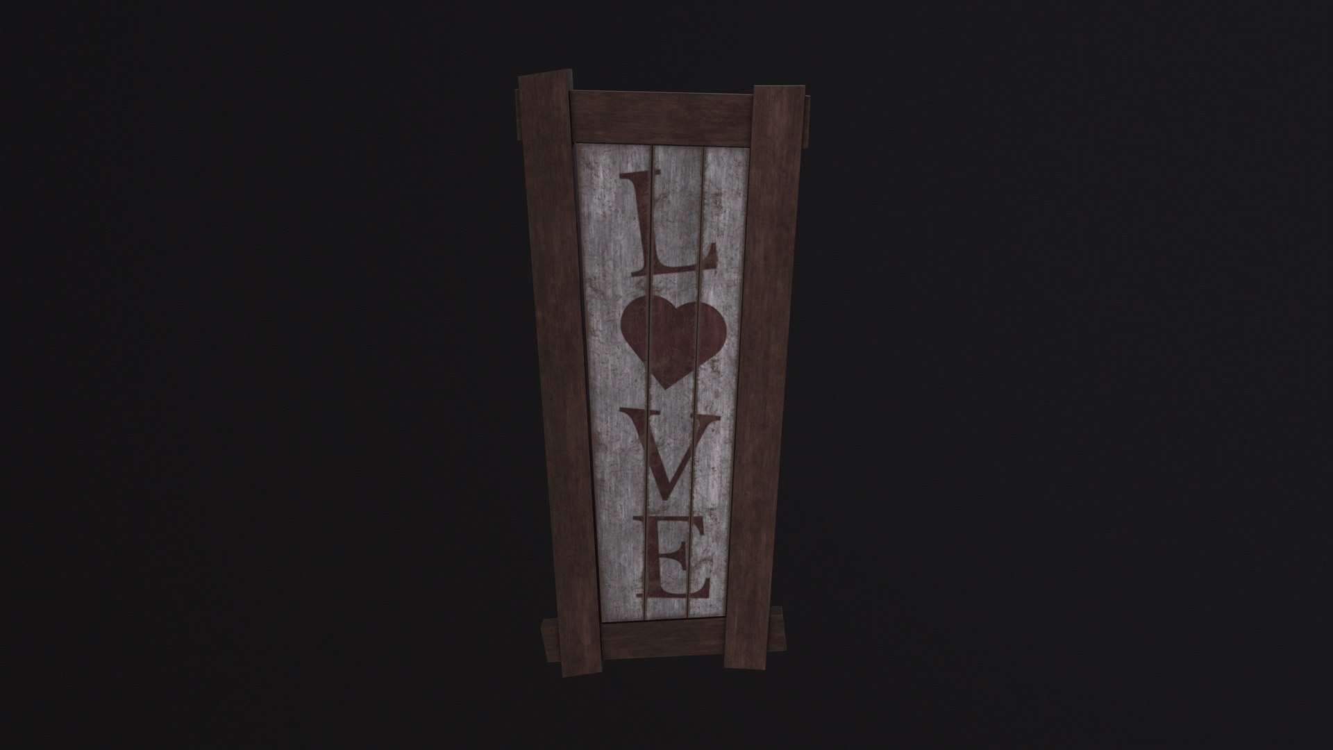 3D Wooden Love Sign - TurboSquid 2161997