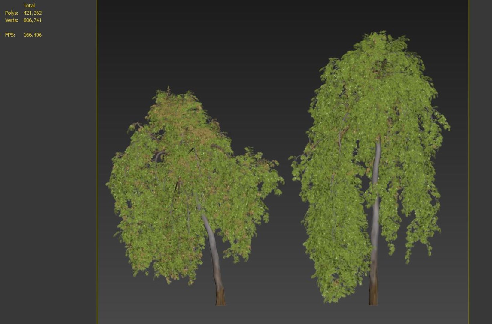 3D Model Two Weeping Tree - TurboSquid 1949439