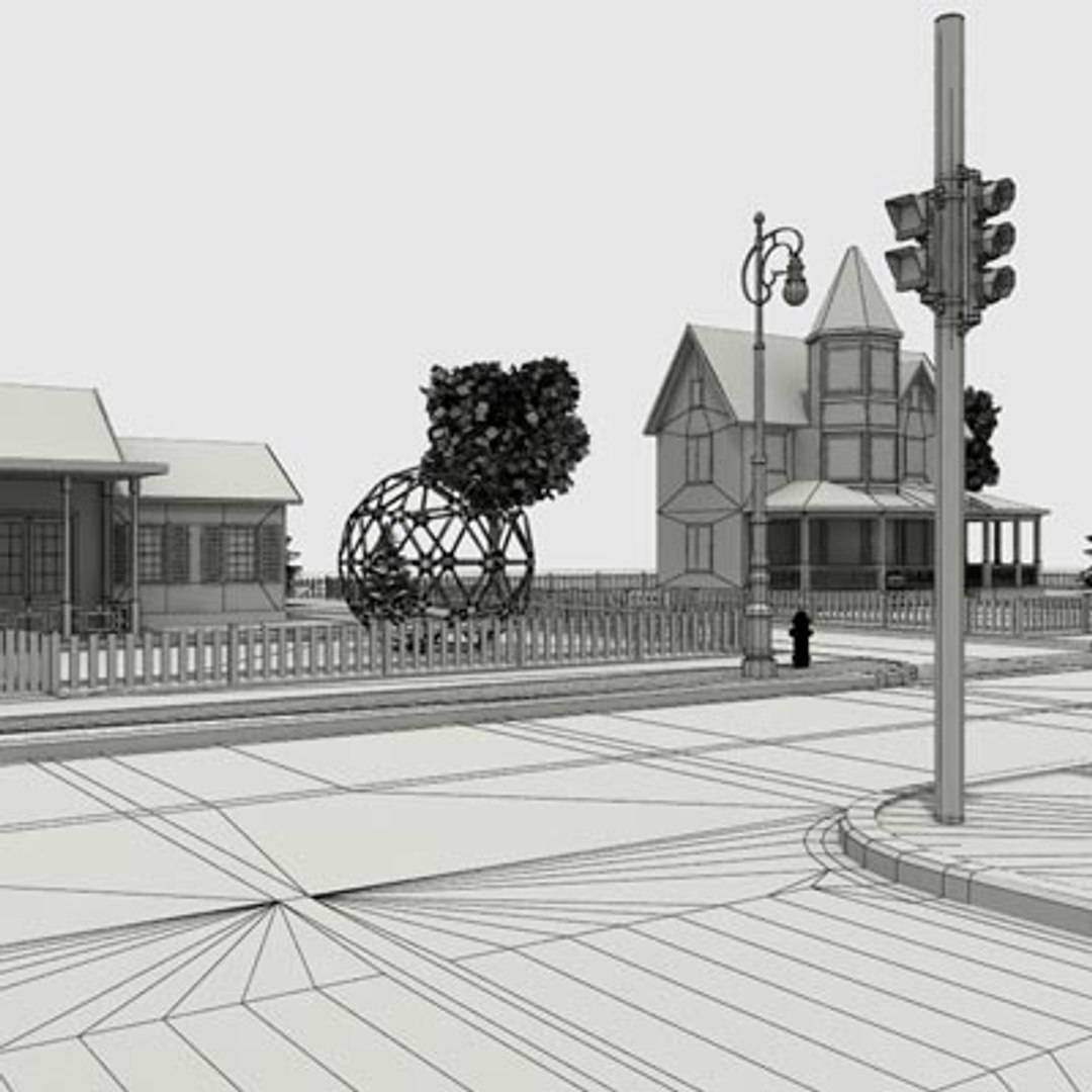 Town Set 3d Model