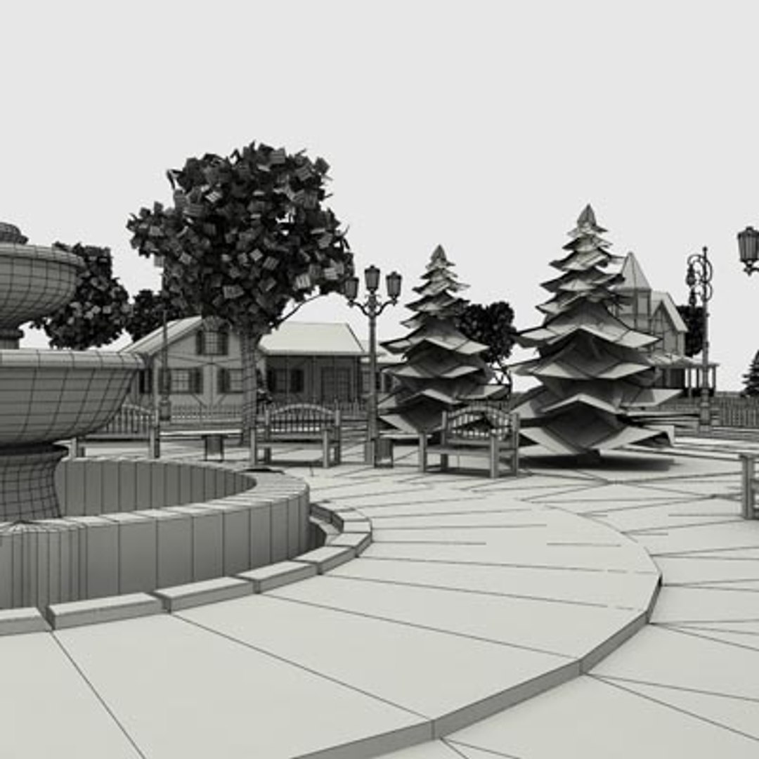 Town Set 3d Model