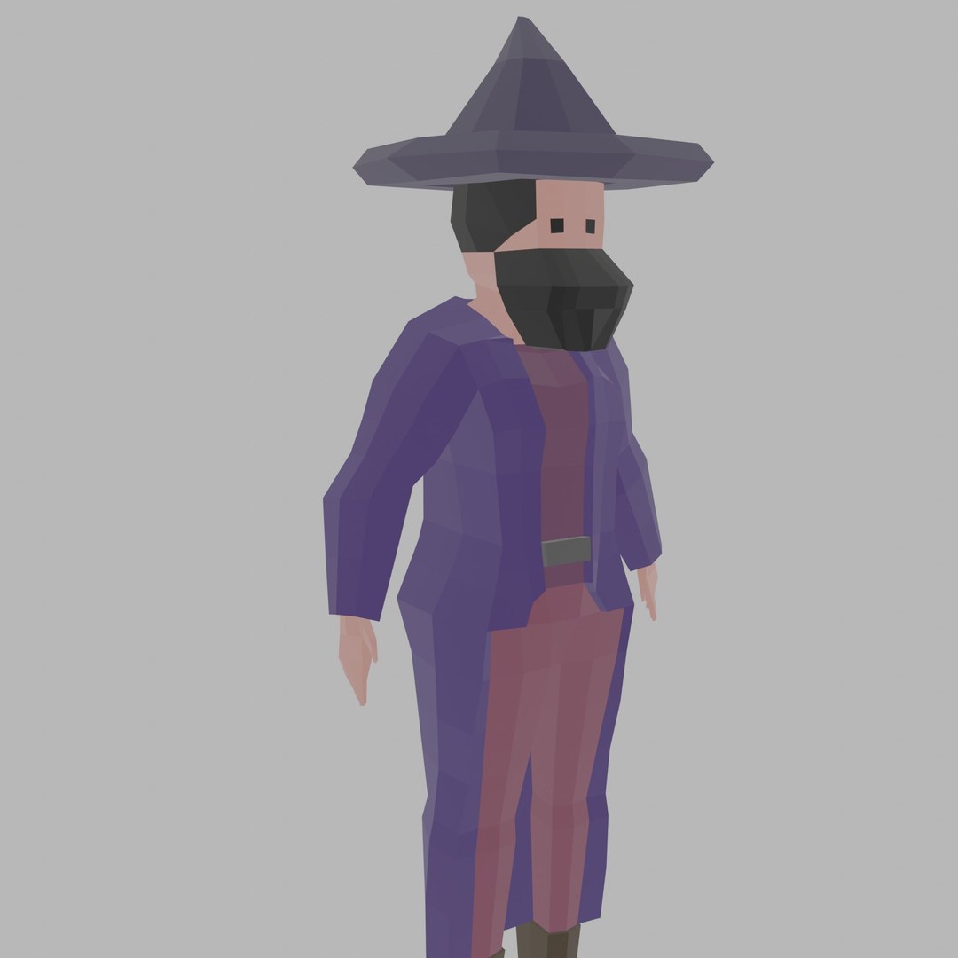 3D Low Poly Wizard Rigged 5 - TurboSquid 2171662