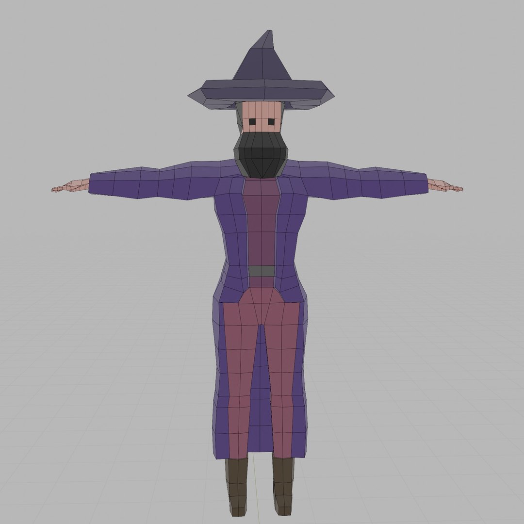 3D Low Poly Wizard Rigged 5 - TurboSquid 2171662