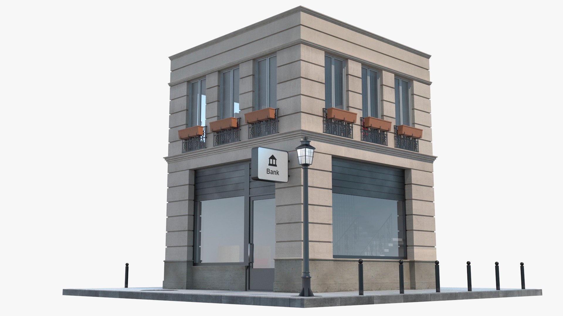 3D model Small Bank Branch Building - TurboSquid 2155516