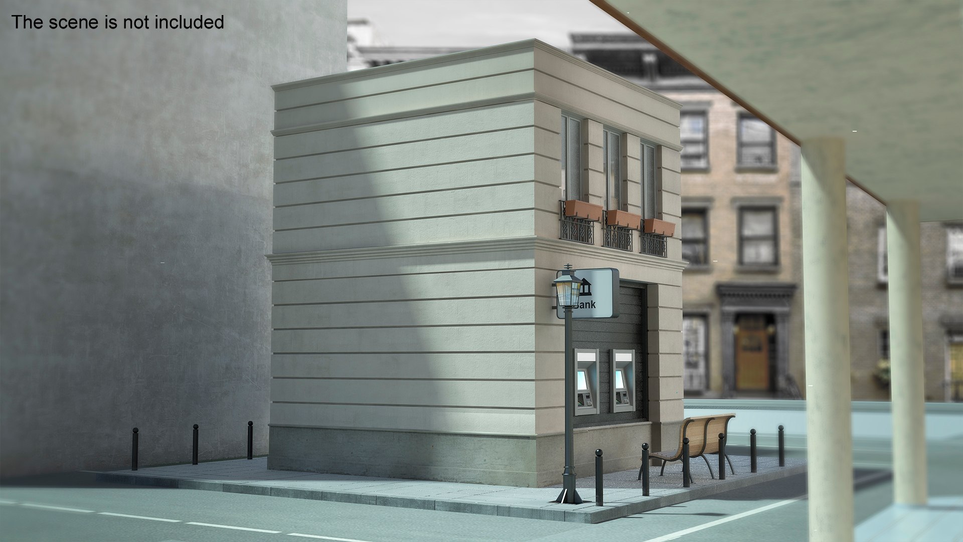3D model Small Bank Branch Building - TurboSquid 2155516