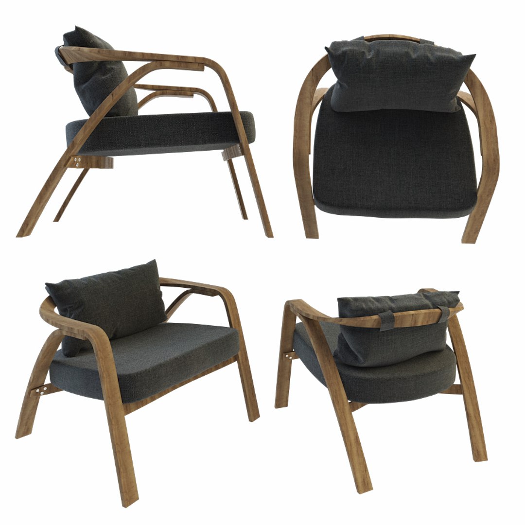 3D model armchair chair grillo - TurboSquid 1301383