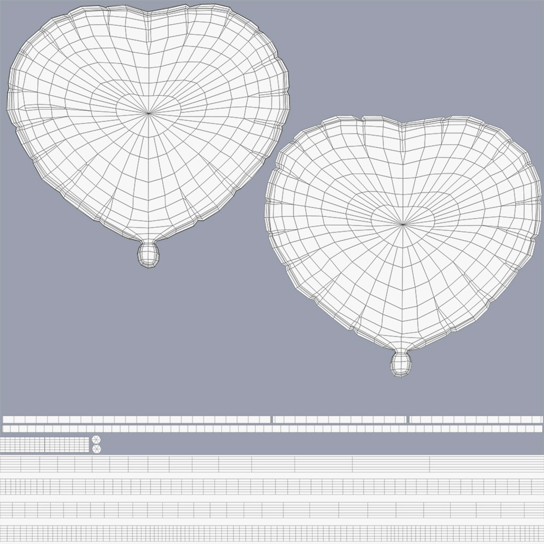 Balloon Hearts 3D Model - TurboSquid 1938522