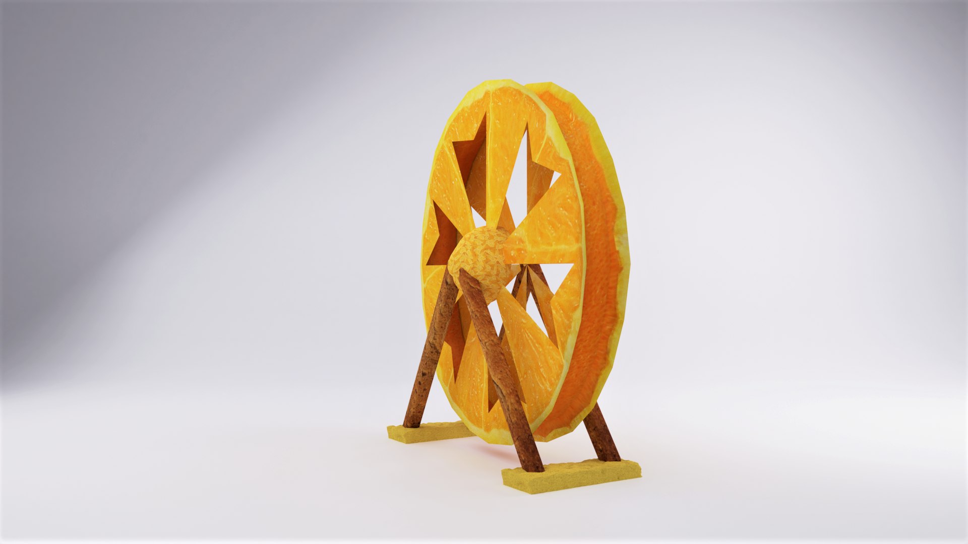 3D Orange Giant Wheel Model - TurboSquid 1494771