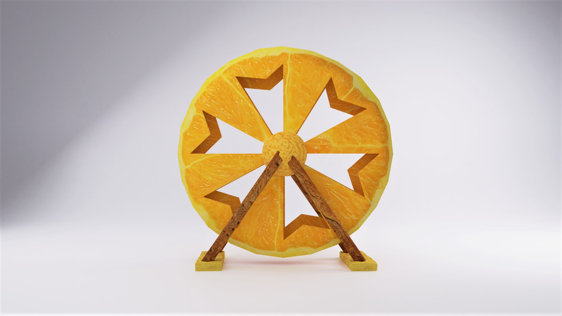 3D Orange Giant Wheel Model - TurboSquid 1494771