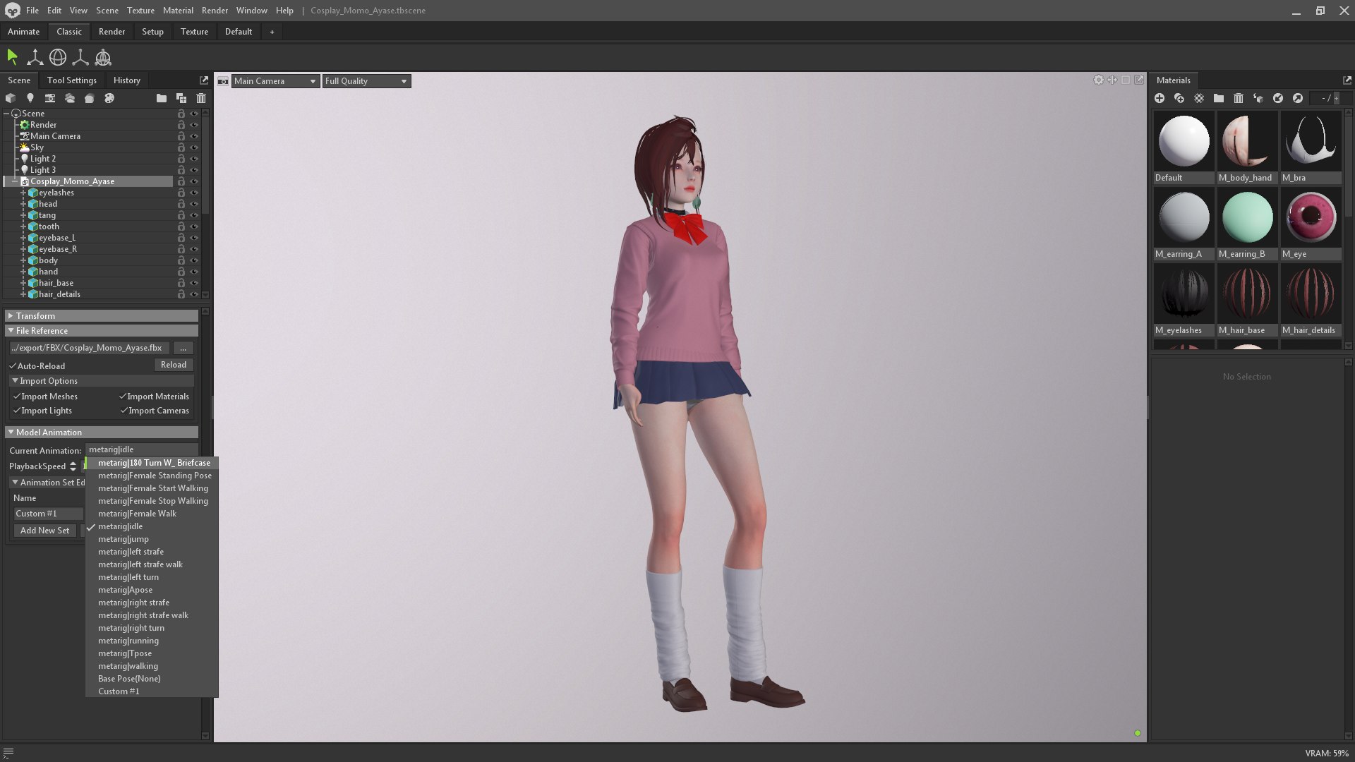 Cosplay Momo Ayase - UE5 - Unity - Blender - Animated - Realistic Female Character Model ...