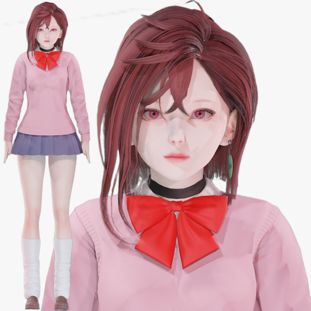 Cosplay Momo Ayase - UE5 - Unity - Blender - Animated - Realistic Female Character Model ...