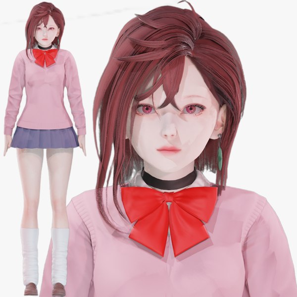modelo 3d Cosplay Momo Ayase - UE5 - Unity - Blender - Animación - Personaje femenino realista ...