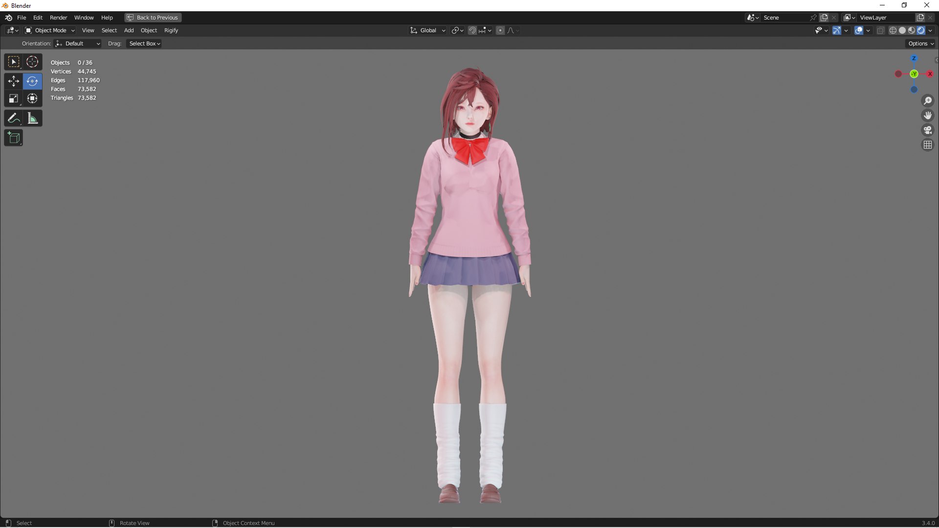 Cosplay Momo Ayase - UE5 - Unity - Blender - Animated - Realistic Female Character Model ...