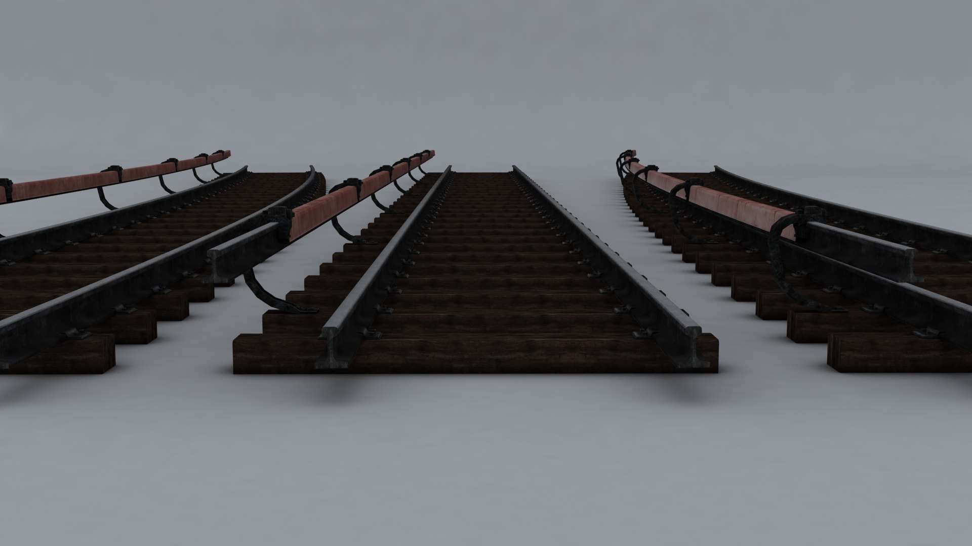Railway Subway Rails 3d Model