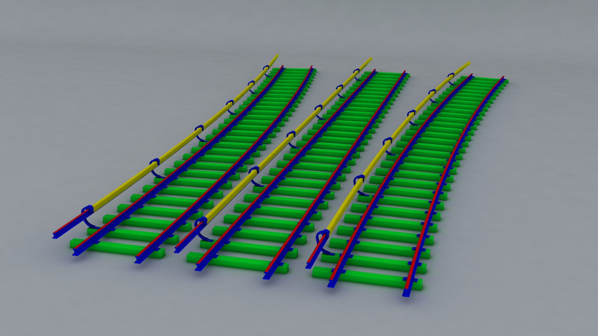 Railway Subway Rails 3d Model