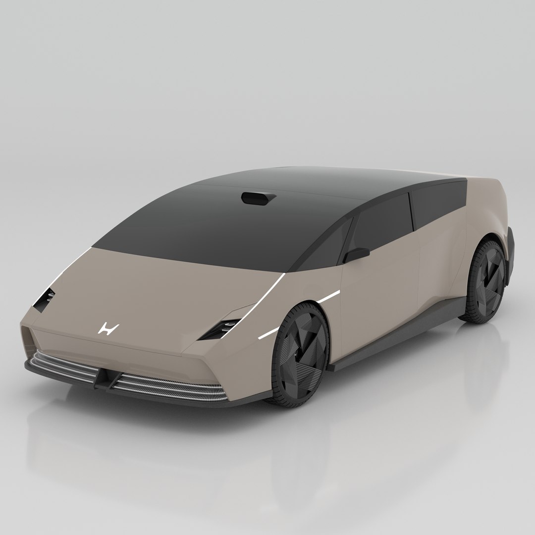 3D Model Honda 0 Saloon Electric Car Cream 2025-26 3D Model ...