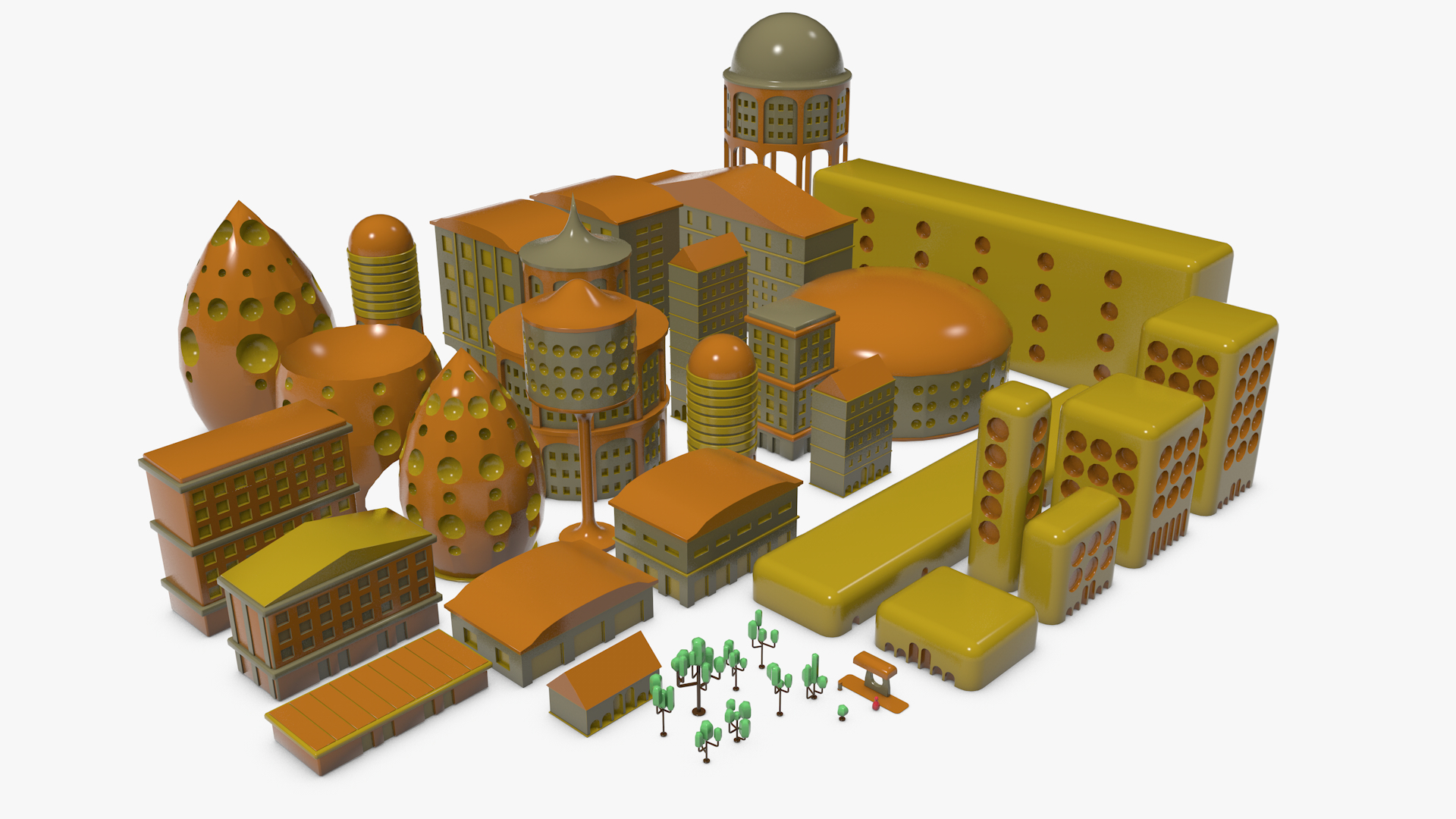 3D Plastic City Toy Model - TurboSquid 2158455