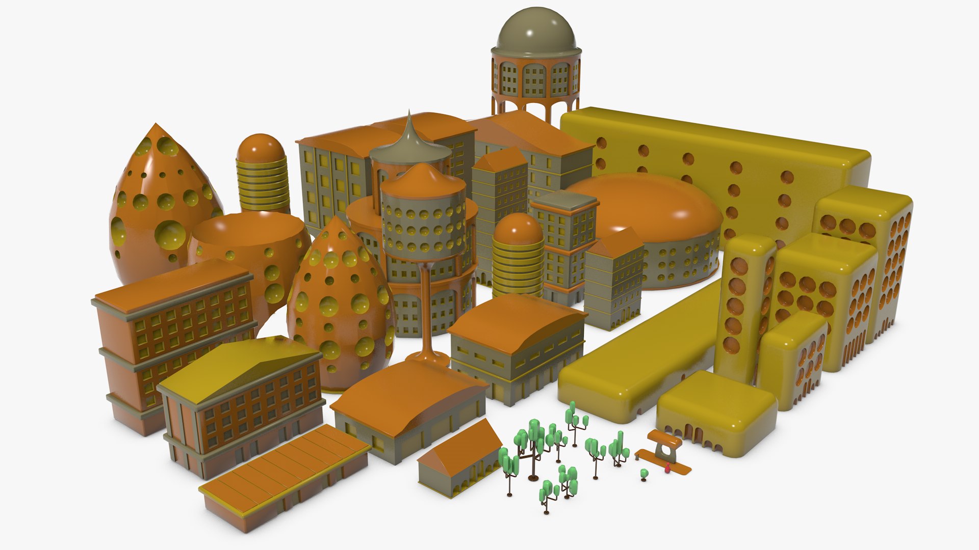 3D Plastic City Toy Model - TurboSquid 2158455