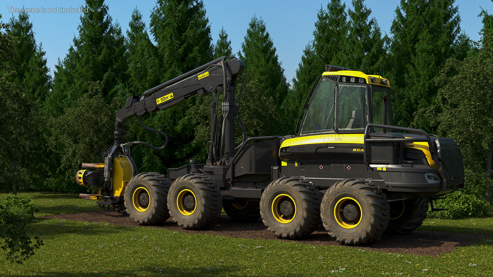 Forestry Harvester PONSSE Bear 8W Dirty Rigged For Maya 3D - TurboSquid 2063562