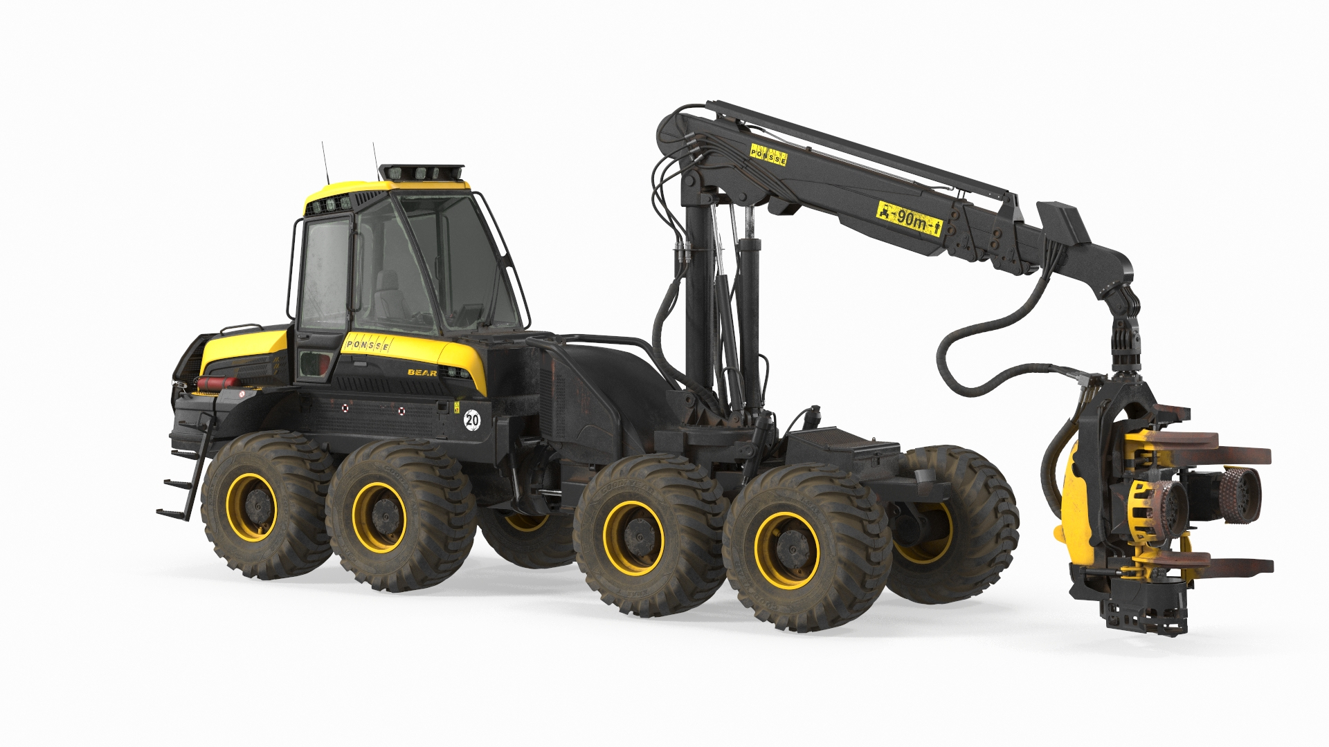 Forestry Harvester PONSSE Bear 8W Dirty Rigged For Maya 3D - TurboSquid ...