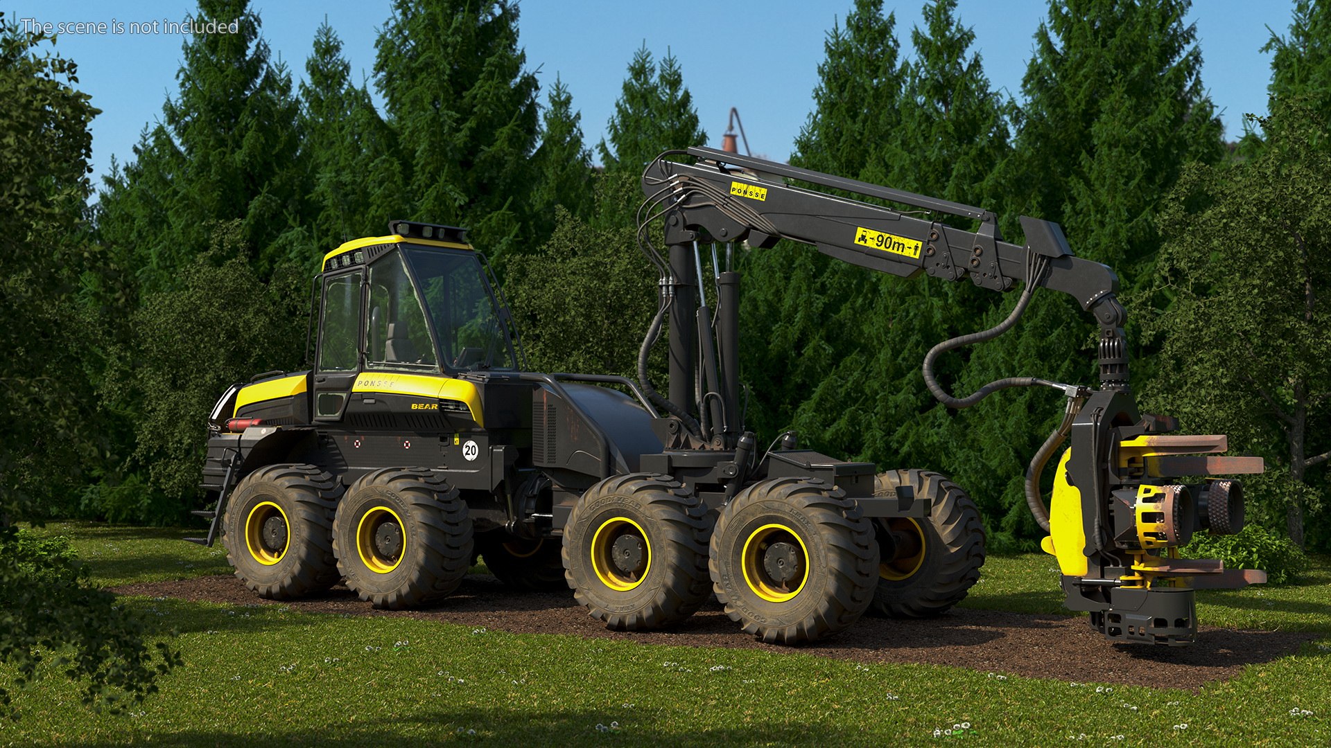 Forestry Harvester PONSSE Bear 8W Dirty Rigged For Maya 3D - TurboSquid 2063562
