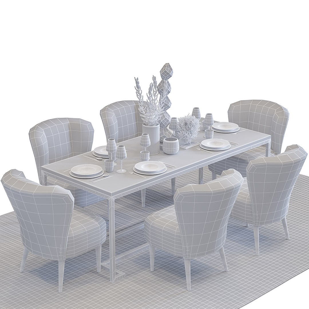 3D Luxury Restaurant Table Set - TurboSquid 1336063