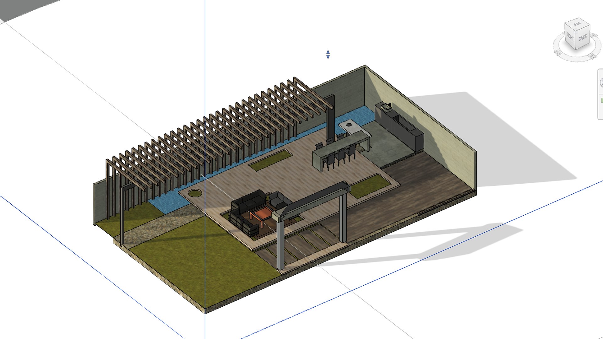 Villa Backyard American Style House Landscape Revit Lumion FBX CAD 3D Model - TurboSquid 2117069