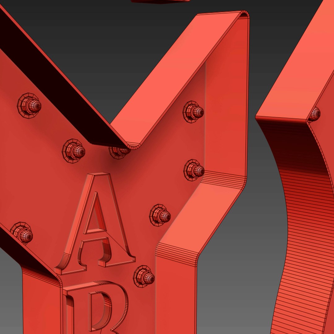 Lighted Metal Sign Set 3D Model - TurboSquid 1646150