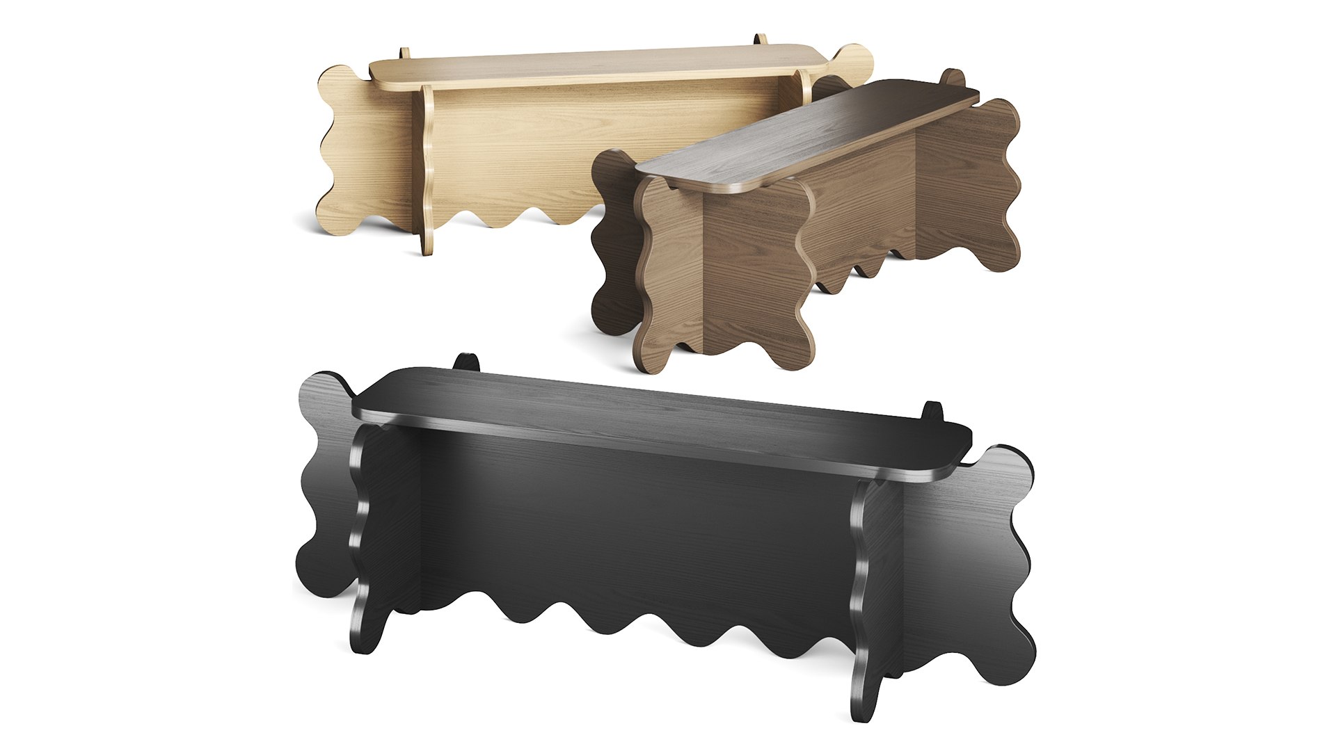 Gustaf Westman Wooden Curvy Bench 3D Model - TurboSquid 2217546