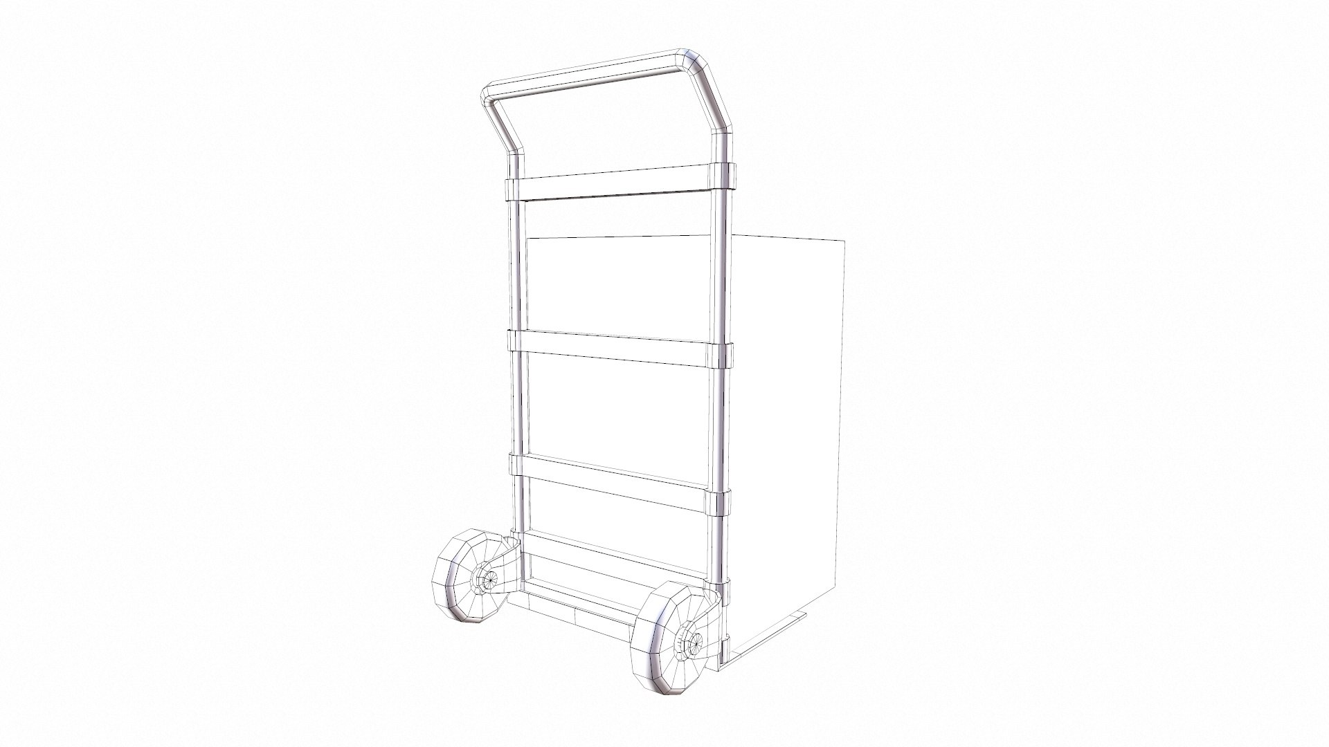 3D Model Trolley With Carton Box - TurboSquid 2345594