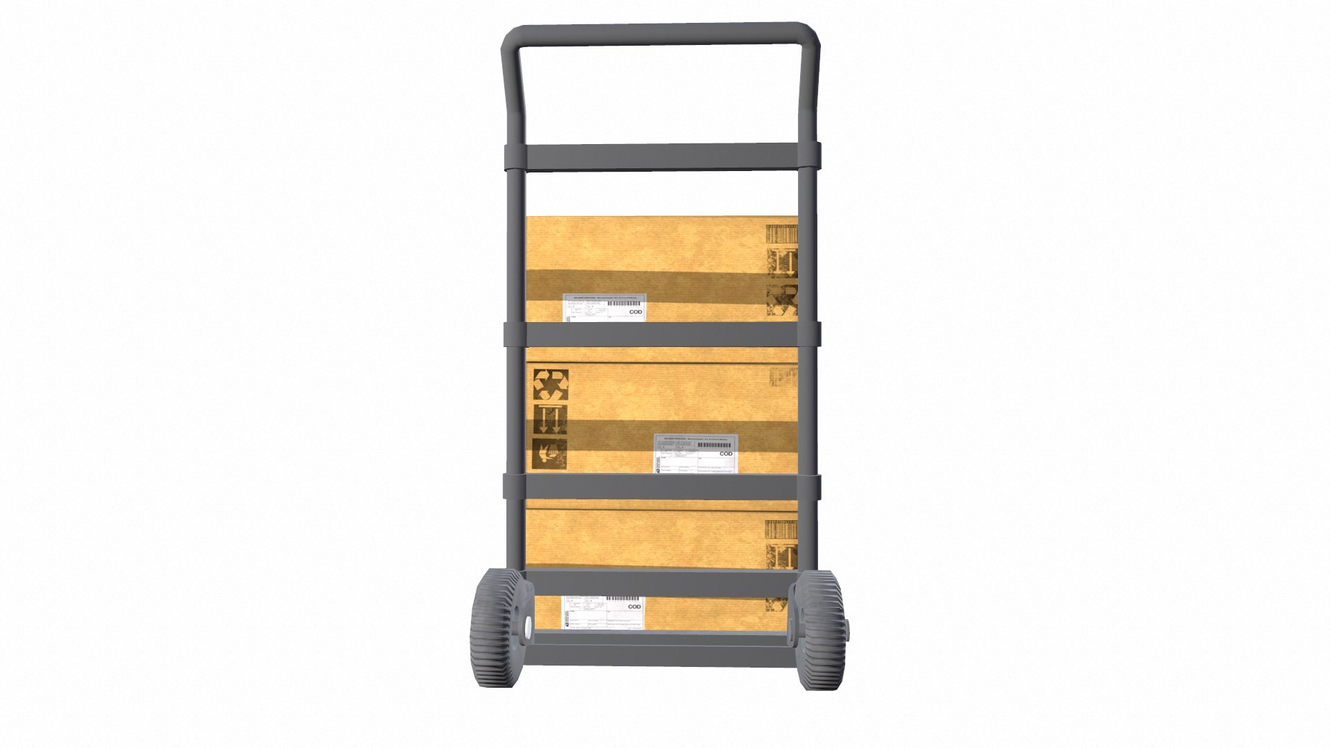 3D Model Trolley With Carton Box - TurboSquid 2345594